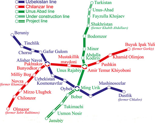 Tashkent Metro. Pictures, history and map of Tashkent subway.